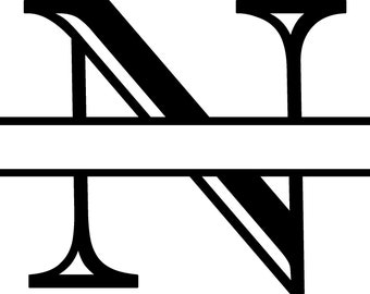 Letter N Split Monogram Digital File - Etsy