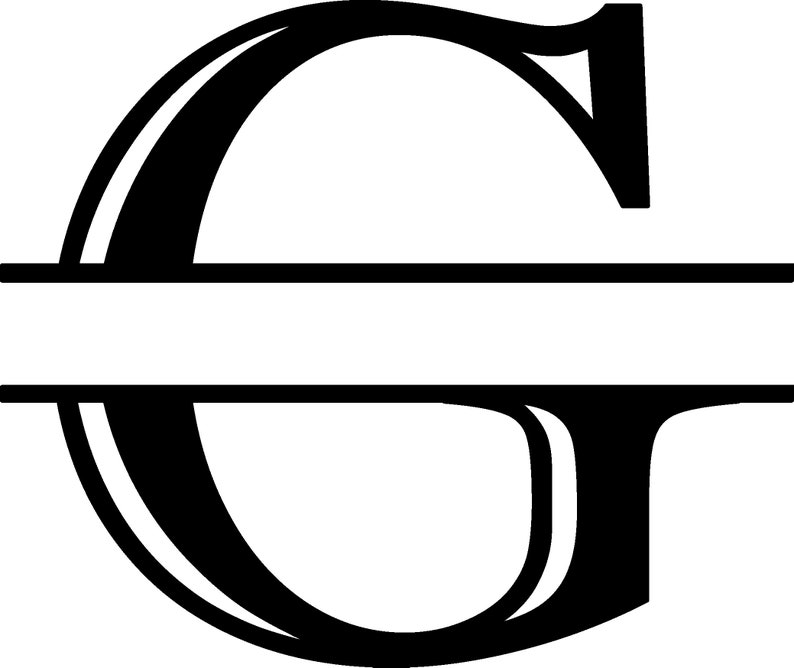 G Letter Split Monogram - Digital File With SVG and PNG File - Etsy