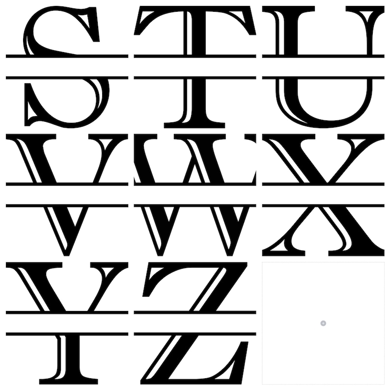 Full Alphabet Letter Split Monograms - Digital File With SVG and PNG ...
