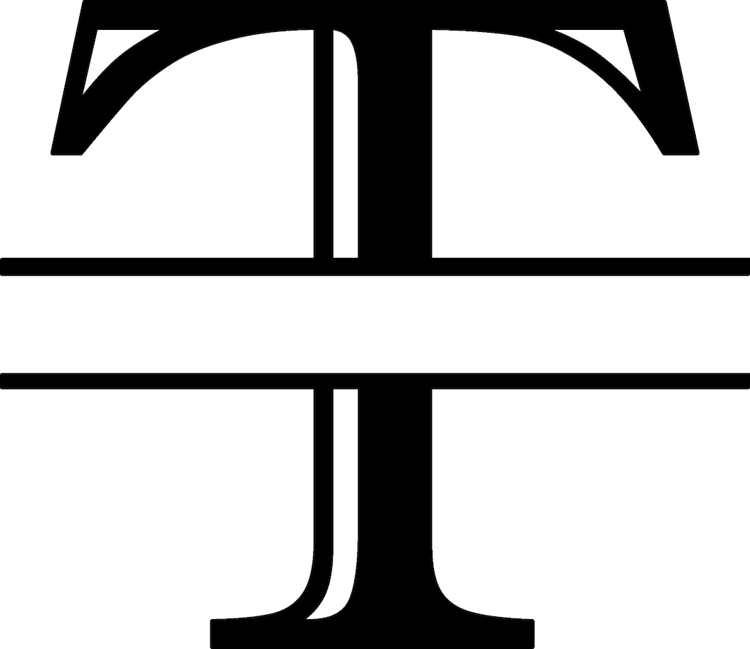 T Letter Split Monogram - Digital File With SVG and PNG File - Etsy