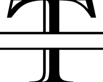 Letter T Split Monogram | Digital File - Etsy