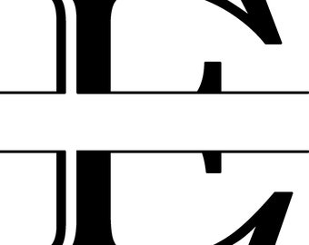 Letter E Split Monogram Digital File - Etsy