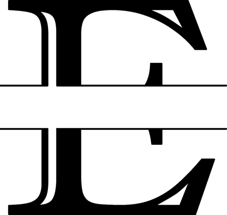 E Letter Split Monogram - Digital File With SVG and PNG File - Etsy
