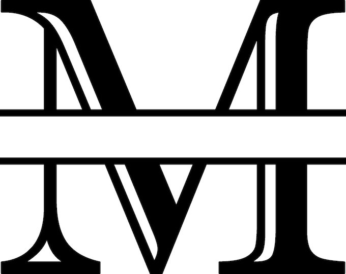 M-split Alphabet Letter SVG, DXF Monogram - Etsy Canada