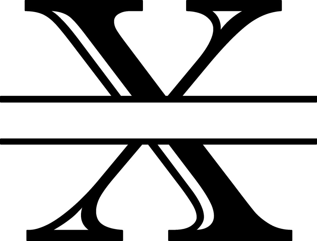X Letter Split Monogram - Digital File With SVG and PNG File - Etsy