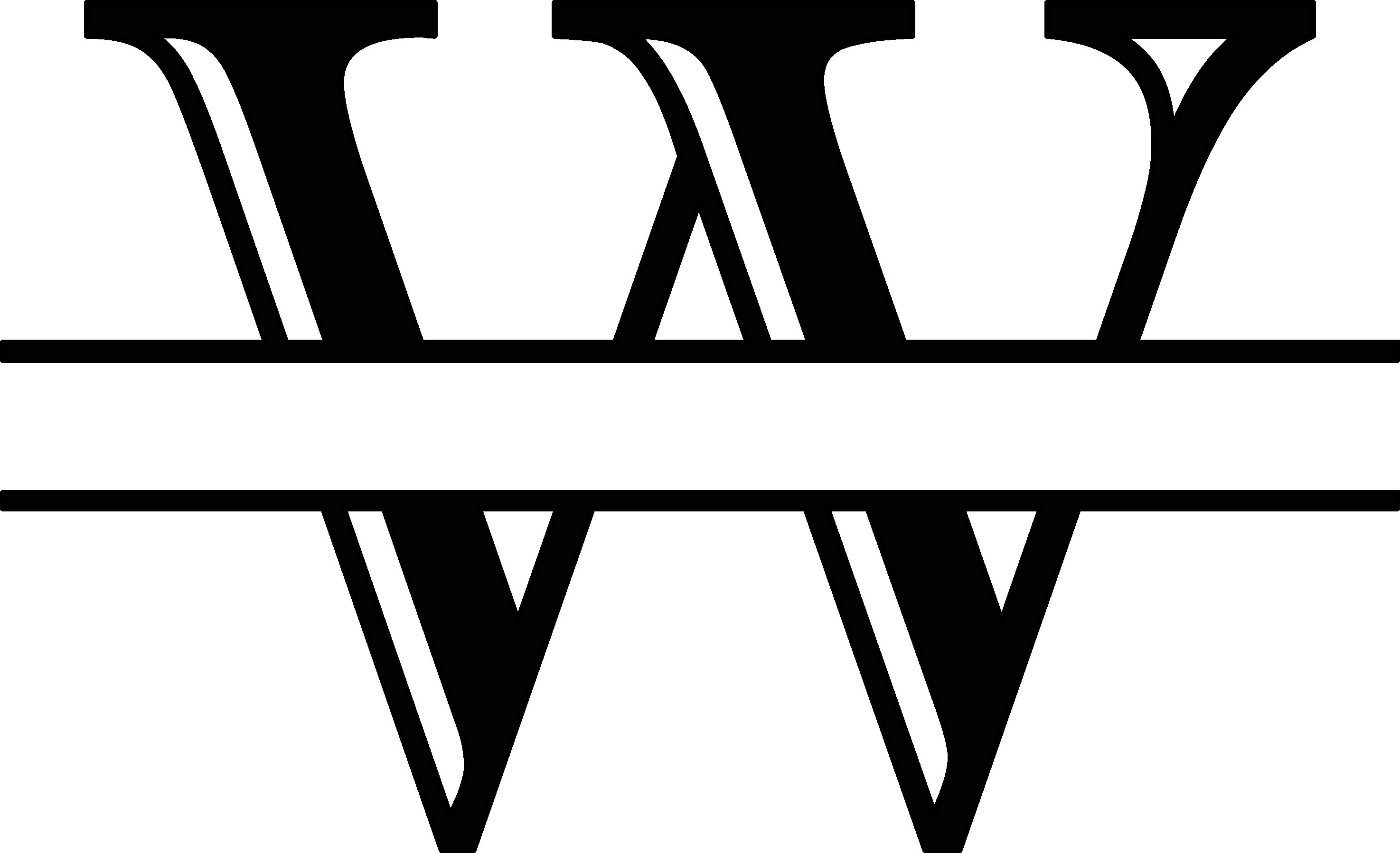 W Letter Split Monogram - Digital File With SVG and PNG File - Etsy