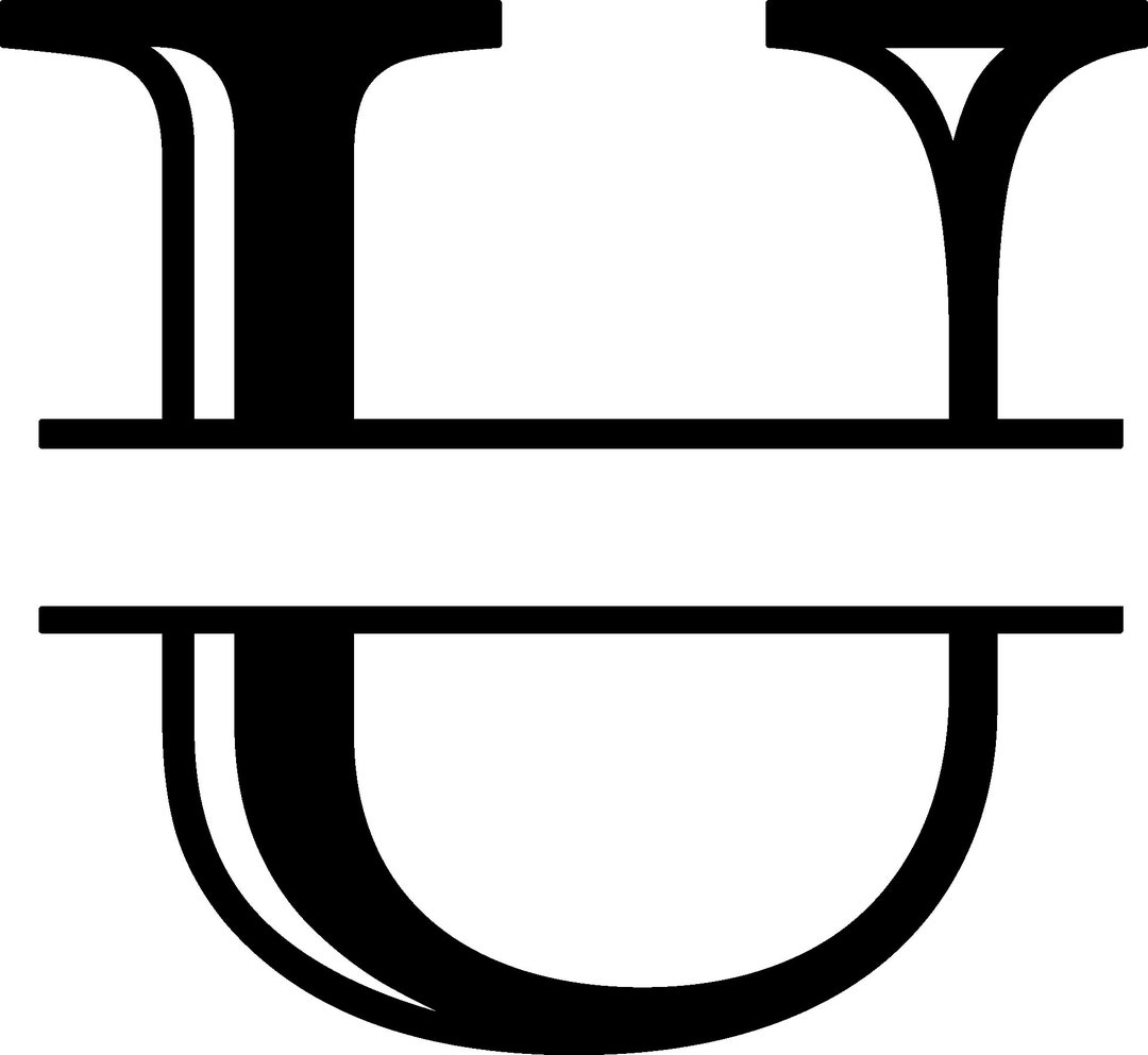 U Letter Split Monogram - Digital File With SVG and PNG File - Etsy