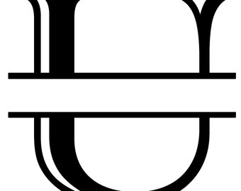 Letter U Split Monogram | Digital File - Etsy