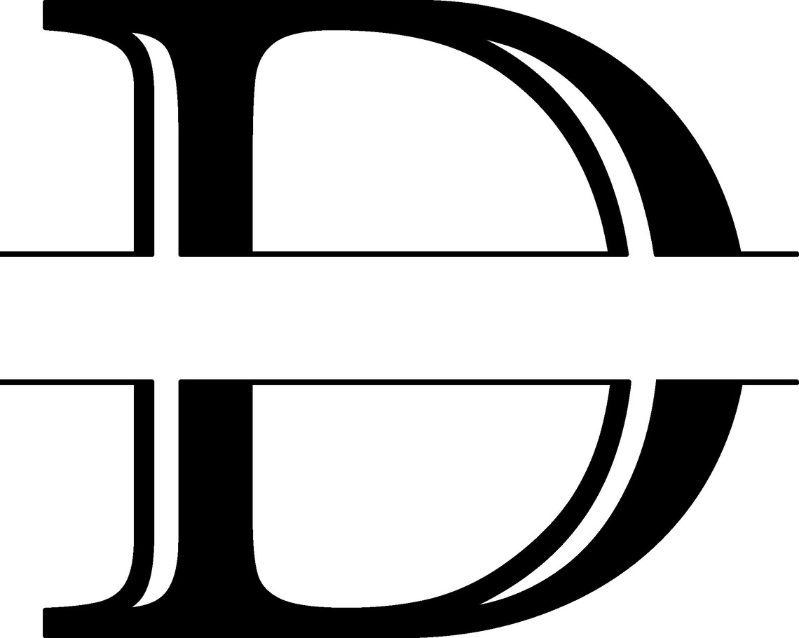 D Letter Split Monogram - Digital File With SVG and PNG File - Etsy