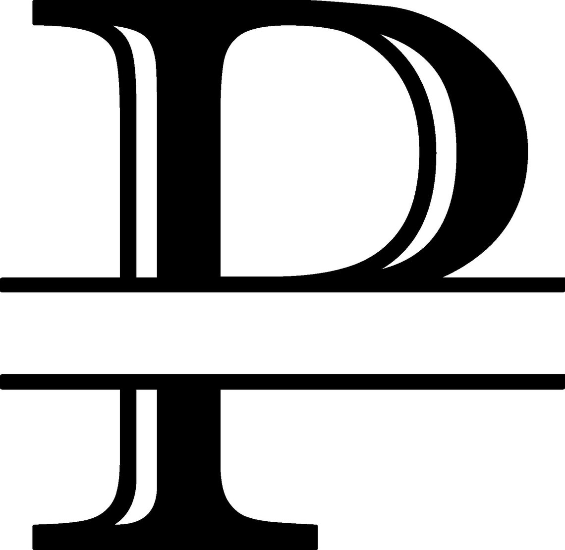 P Letter Split Monogram - Digital File With SVG and PNG File - Etsy
