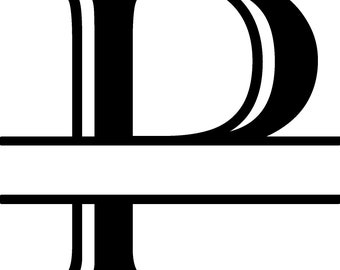 Letter P Split Monogram | Digital File - Etsy