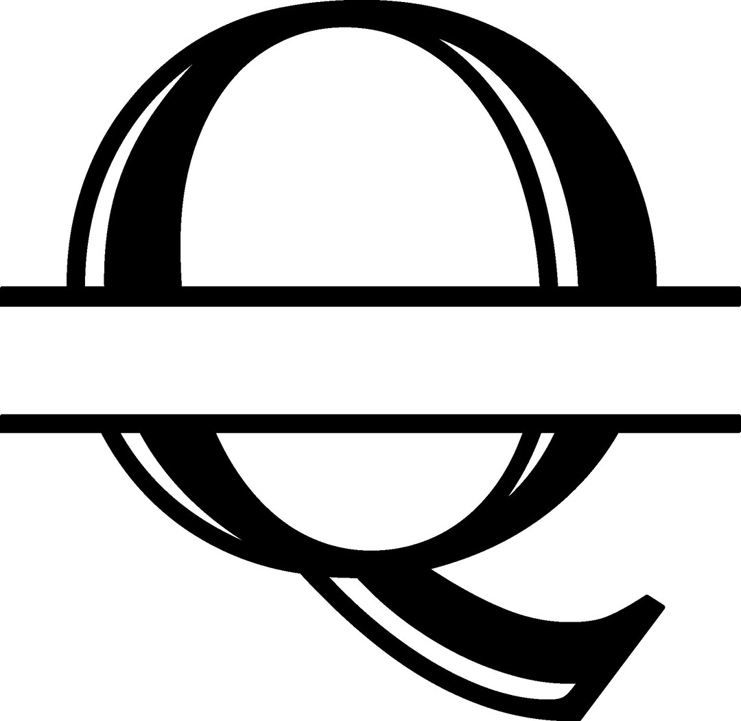 Q Letter Split Monogram - Digital File With SVG and PNG File - Etsy