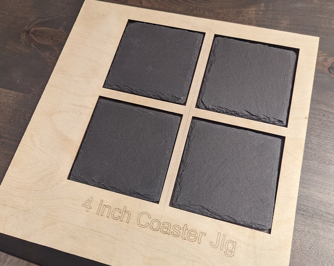 Laser Ready Coaster Jig- Slate Coaster Jig File - Lightburn - Omtech ...
