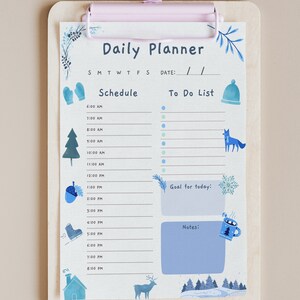 Simple Daily to Do List, Winter Themed, Instant Download PDF Planner ...