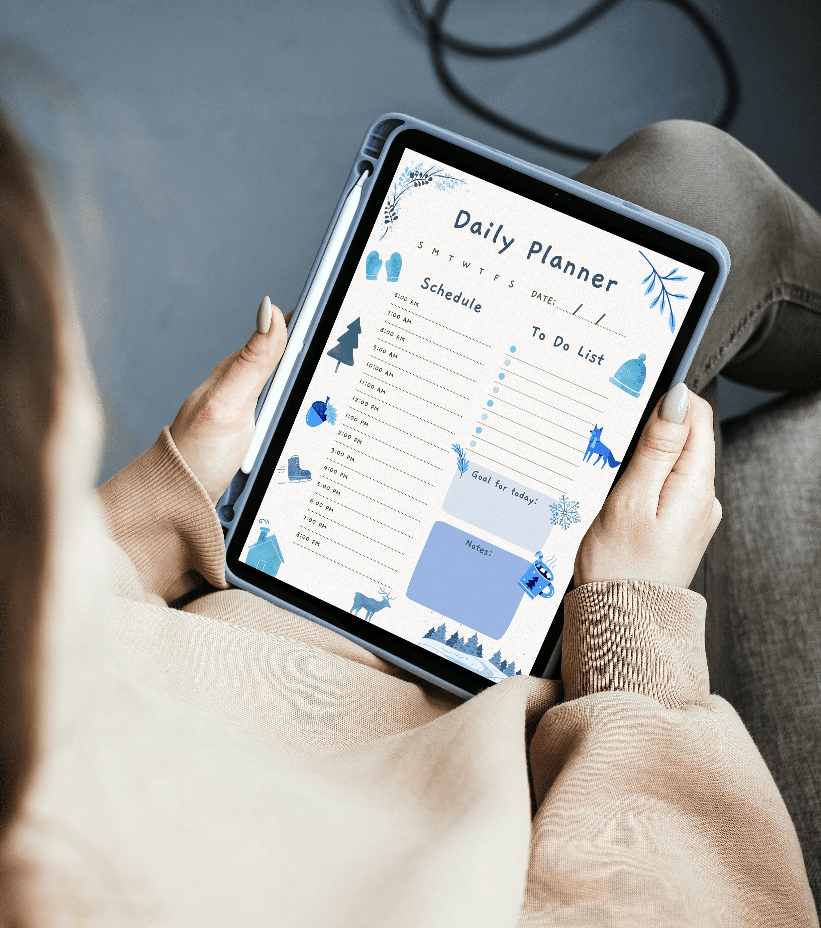 Simple Daily to Do List, Winter Themed, Instant Download PDF Planner ...