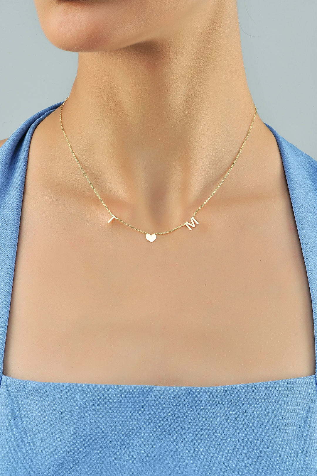 Custom Initial Necklace,personalised 14kgold Plated Letter Necklace ...