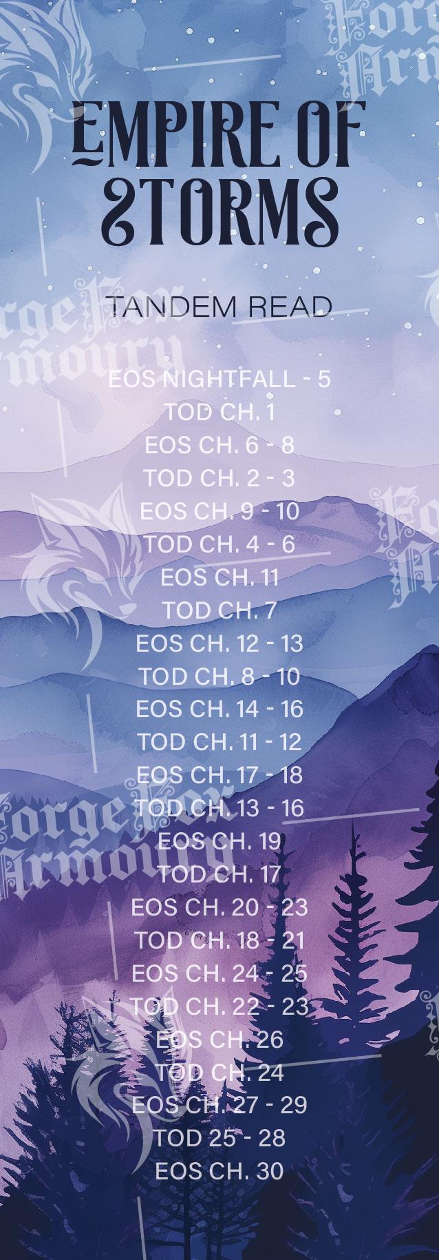 Throne of Glass Tandem Reading Guide Bookmarks Empire of Storms & Tower of Dawn Set of 2 ...