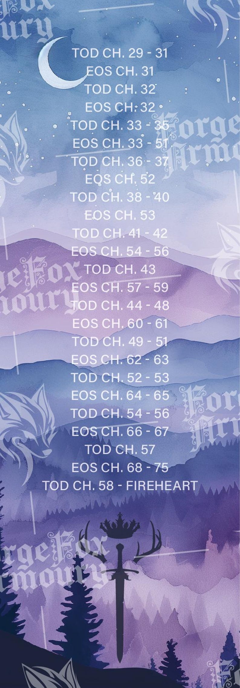 Throne of Glass Tandem Reading Guide Bookmarks Empire of Storms & Tower ...