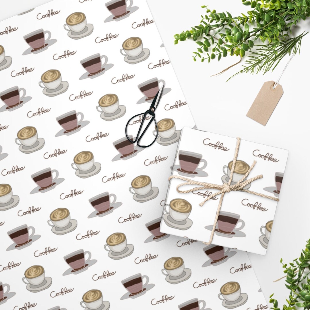 Coffee Lover Wrapping Paper Birthday Gift Wrap Wrapping Paper Sheets ...