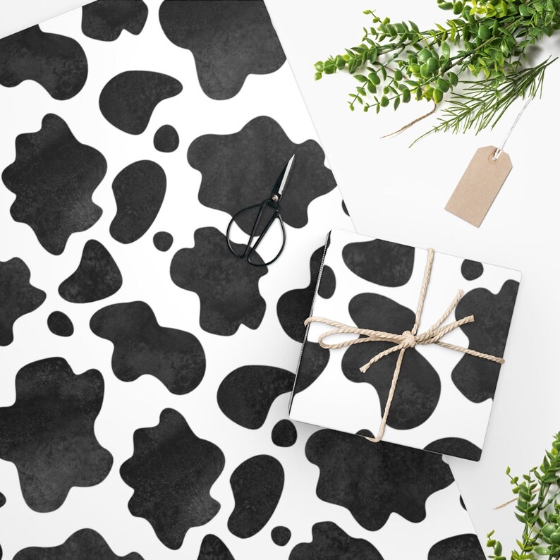 Cow Print Wrapping Paper Birthday Gift Wrap Wrapping Paper - Etsy