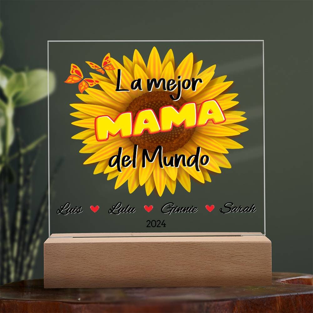 Personalized La Mejor Mama Del Mundo Con Hijos Plaque, Spanish Mom Gift ...