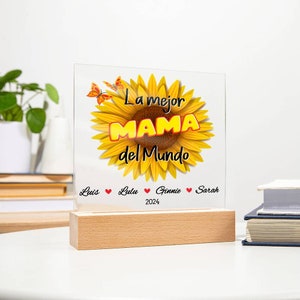 Personalized La Mejor Mama Del Mundo Con Hijos Plaque, Spanish Mom Gift ...