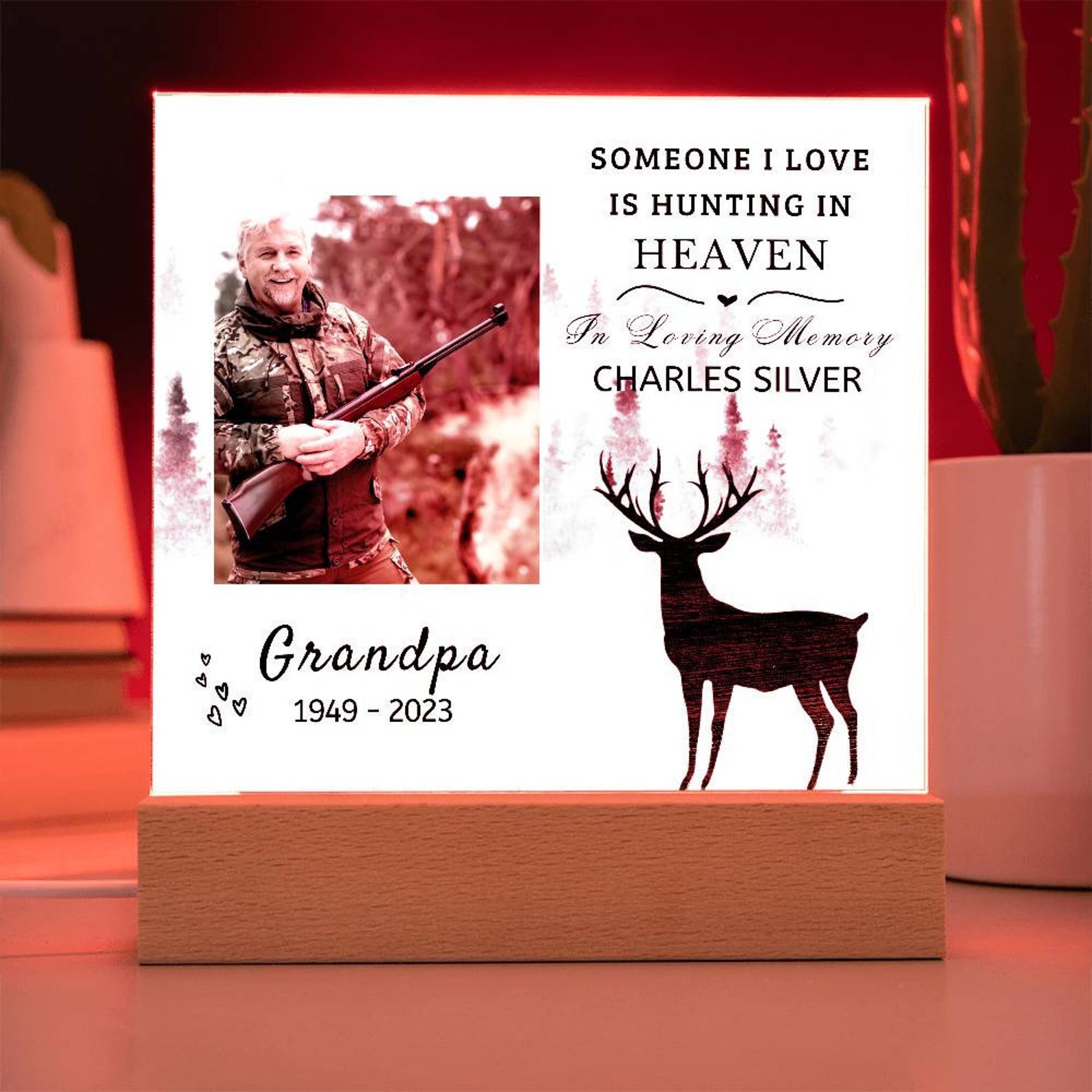 Grandpa Hunting in Heaven Plaque | Until We Meet Again, Sorry for Your ...