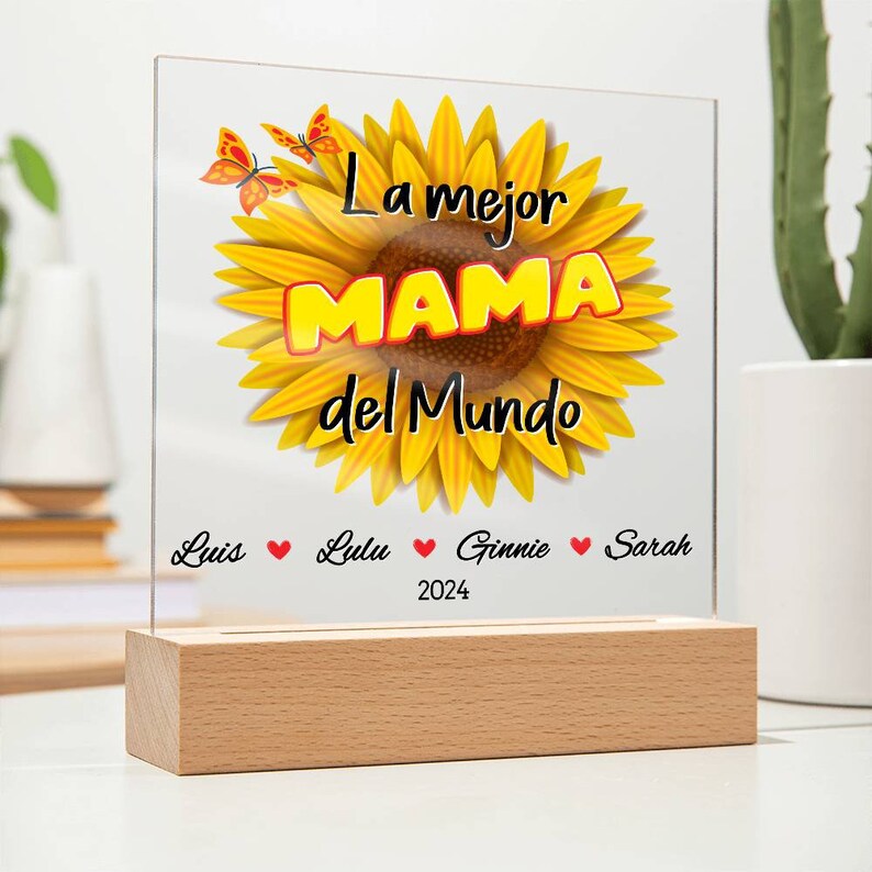 Personalized La Mejor Mama Del Mundo Con Hijos Plaque, Spanish Mom Gift ...