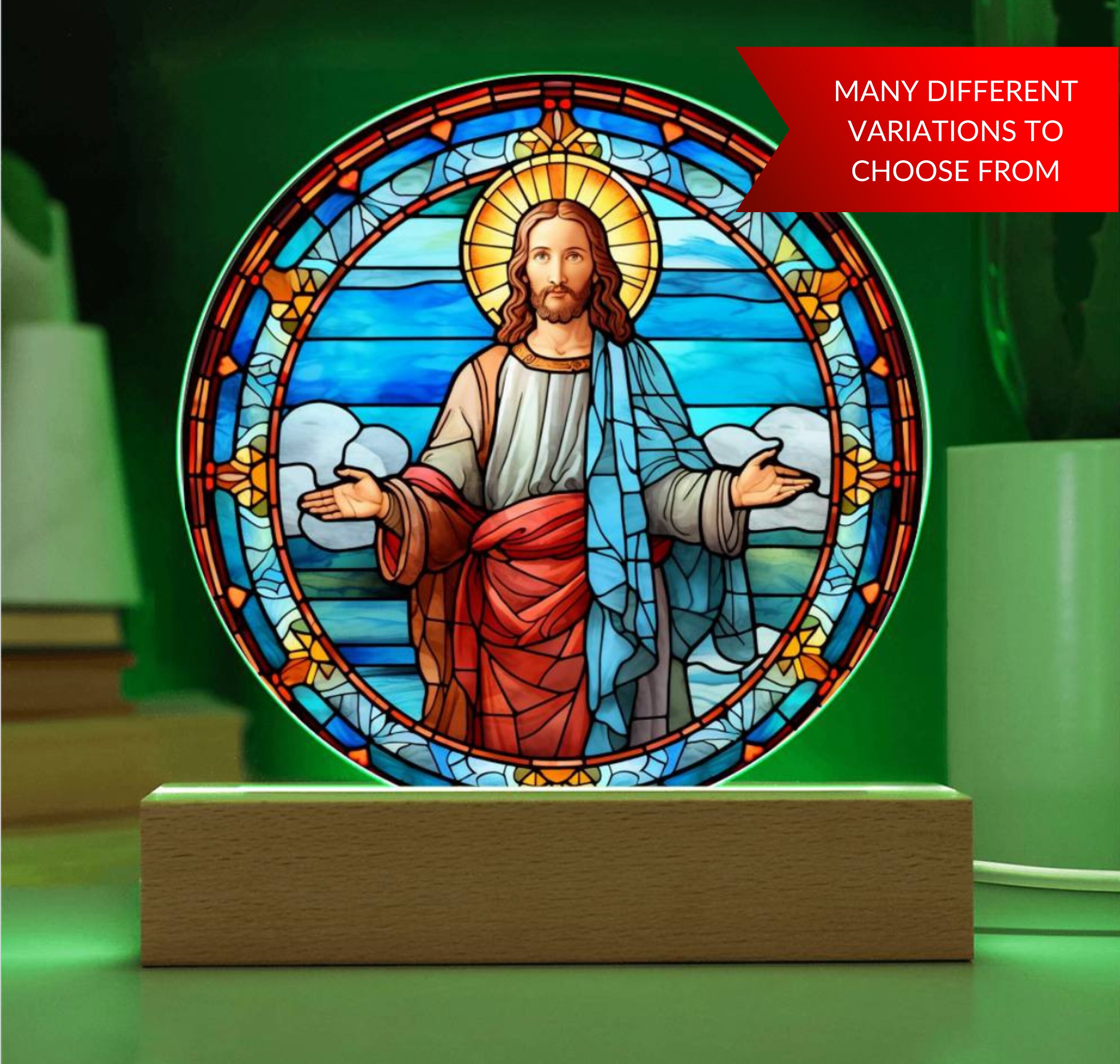 Christian Stained Glass Style Plaques Catholic, Christian Merch ...
