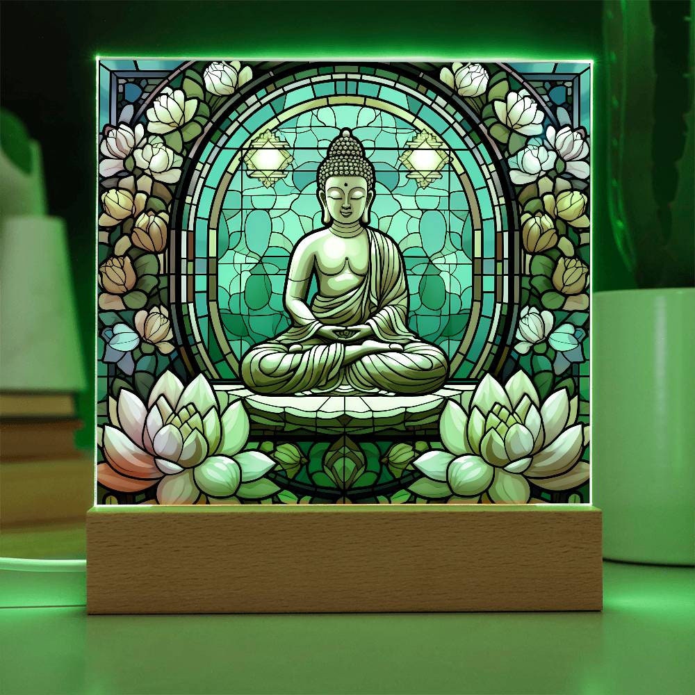 Buddha Stained Glass Style Plaque Buddha Statue, Buddha Wall Art ...