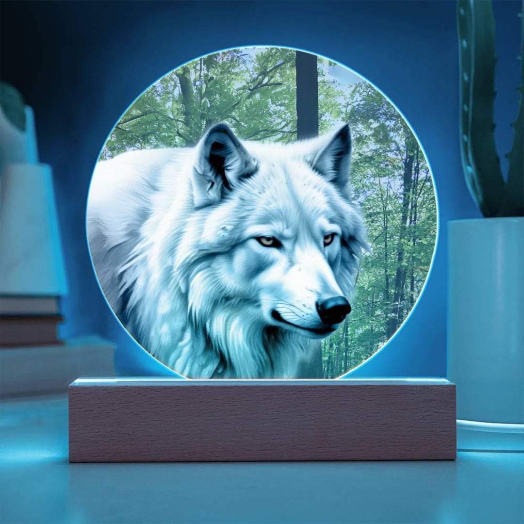 Winter Wolf LED Light Plaque, 3D Image, LED Night Light, Gift for Him ...