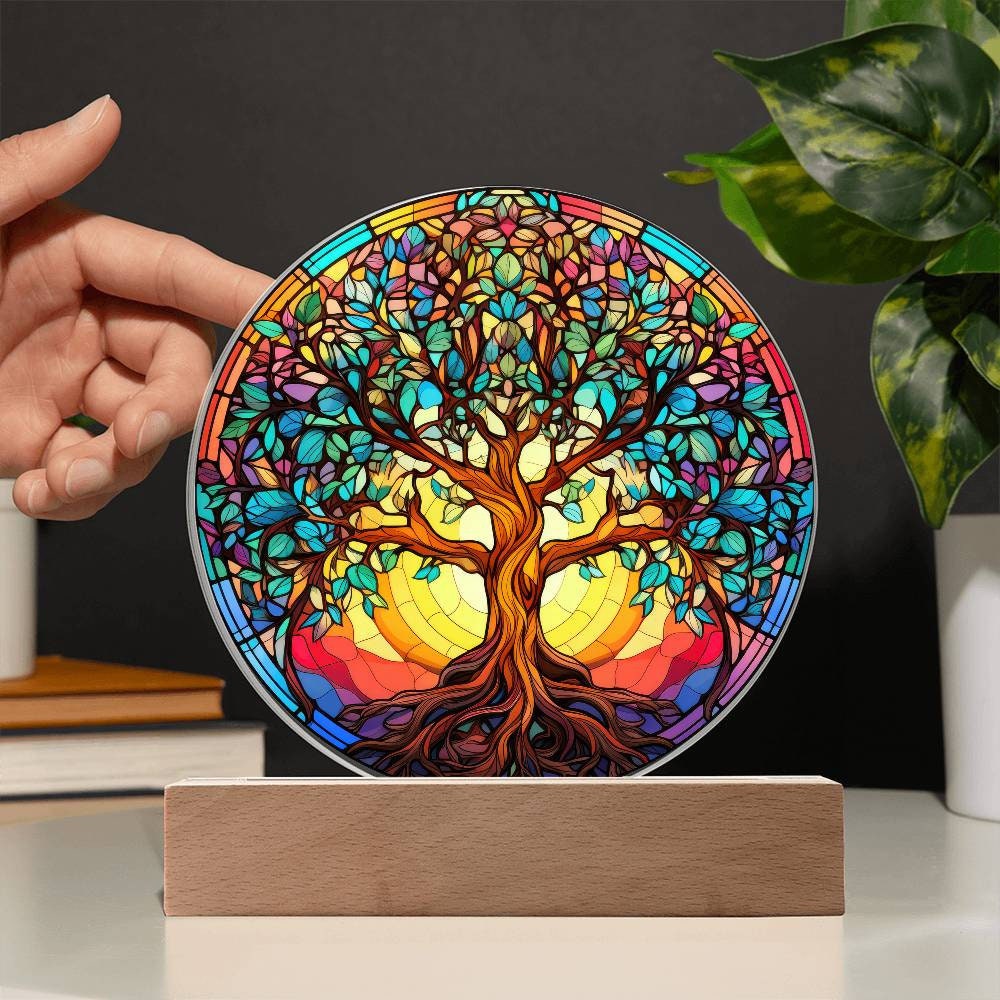Stained Glass Style Tree of Life Plaque Stained Glass - Etsy