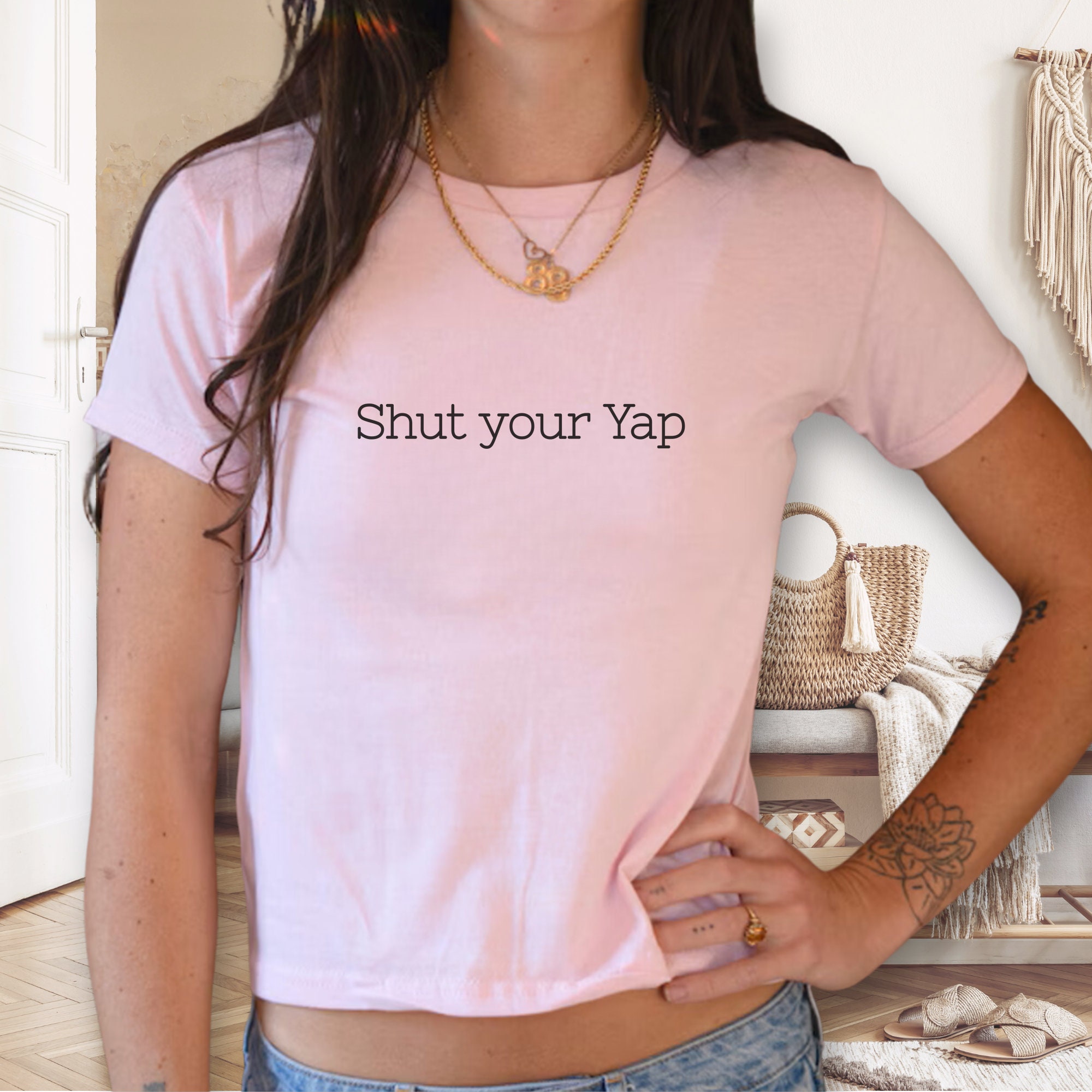 Shut Your Yap Baby Tee, Born to Yap, Professional Yapper, Funny Gifts ...