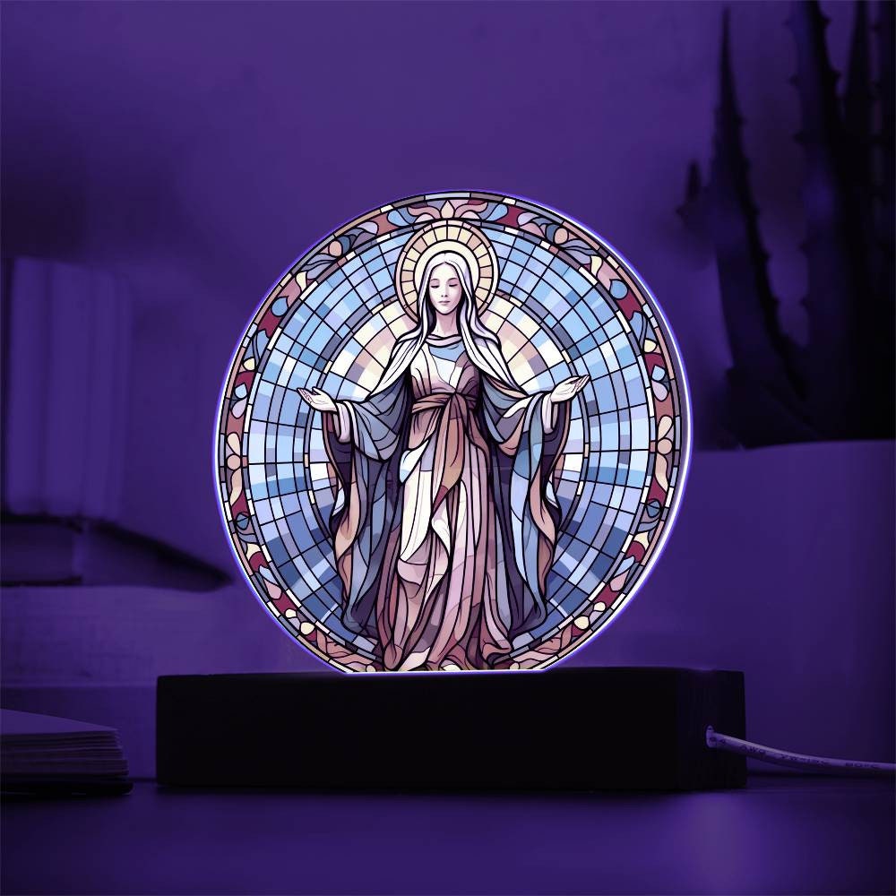 Orthodox Catholic Blessed Virgin Mary Stained Glass Style Plaque ...