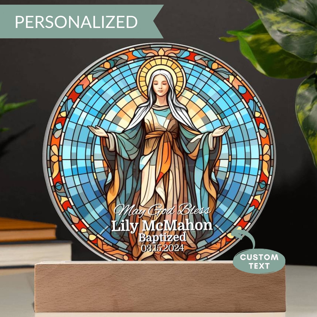 Personalized Virgin Mary Baby Boy Girl Baptism Gift, Orthodox Catholic ...