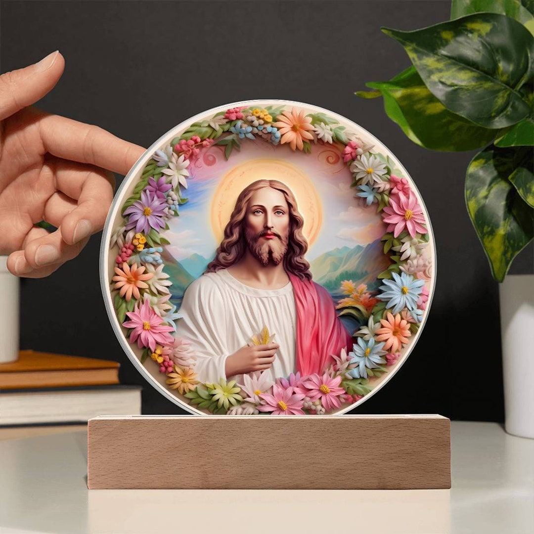 Jesus Easter 3D Look Acrylic Plaque | Jesus Plaque Optical Illusion ...