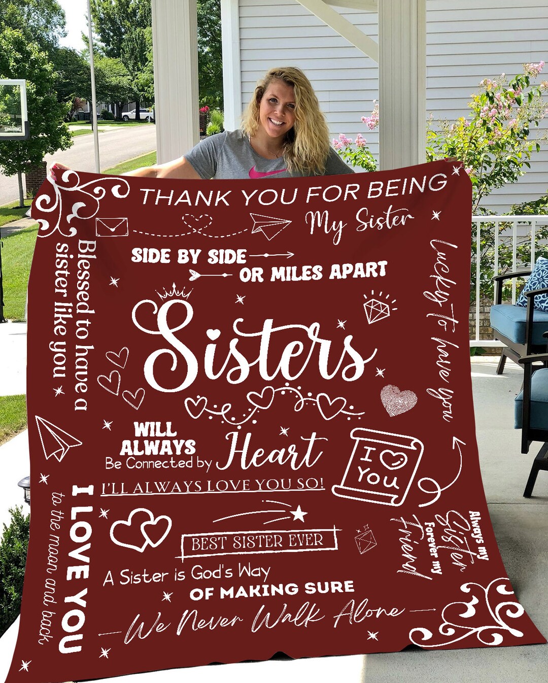 Thank You Sister Velvet Soft Blanket | Mothers Day Gift, Sister Blanket ...