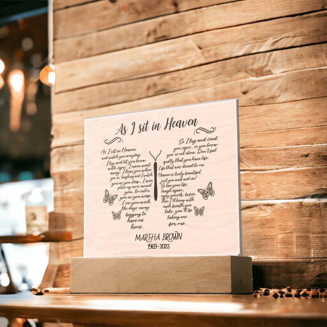 As I Sit in Heaven Memorial Plaque Sorry for Your Loss, Loss of A Loved ...