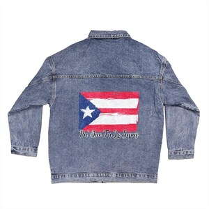 Custom Puerto Rico Flag Denim Jacket, Latina, Mama Jean Jacket, Tia ...