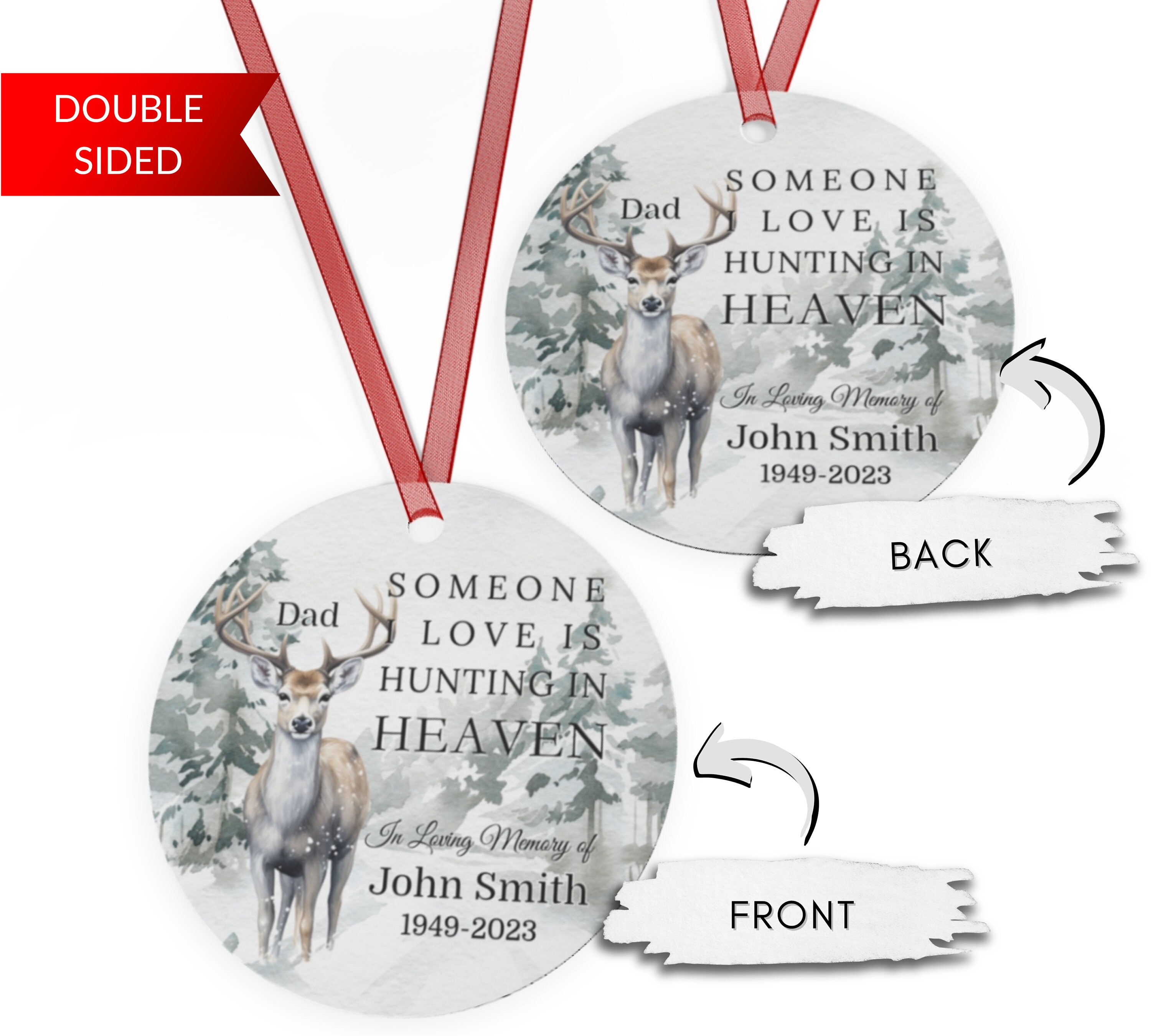 Personalized Hunting in Heaven Remembrance Ornament | in Memory ...