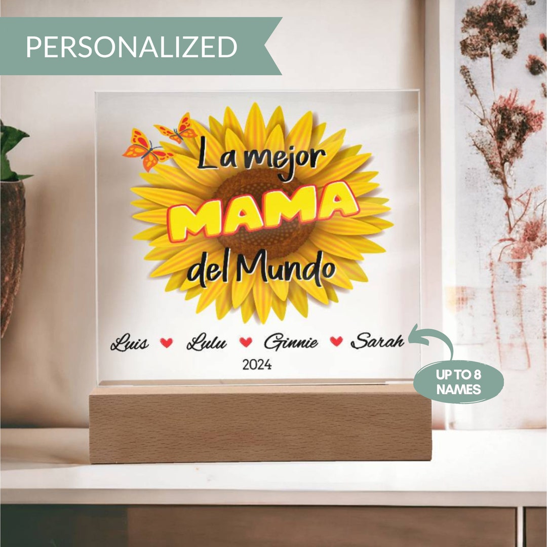 Personalized La Mejor Mama Del Mundo Con Hijos Plaque, Spanish Mom Gift ...