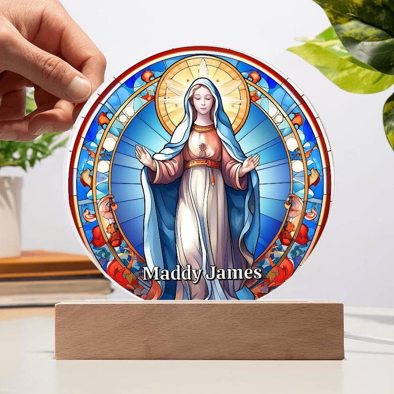Virgin Mary Led Lamp - Etsy