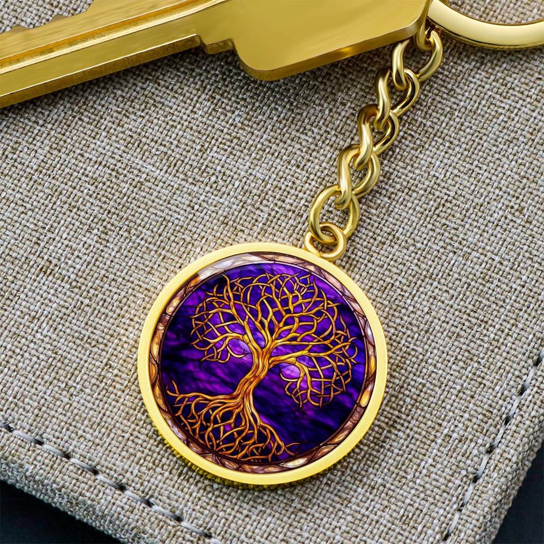 Personalized Gold Tree of Life Keychain or Necklace | Sacred Tree ...