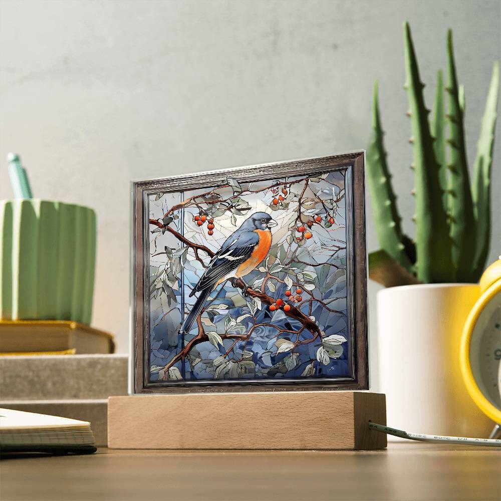 Bird Picture Frame Stained Glass Style LED Light | Gift for Mom, Gift ...