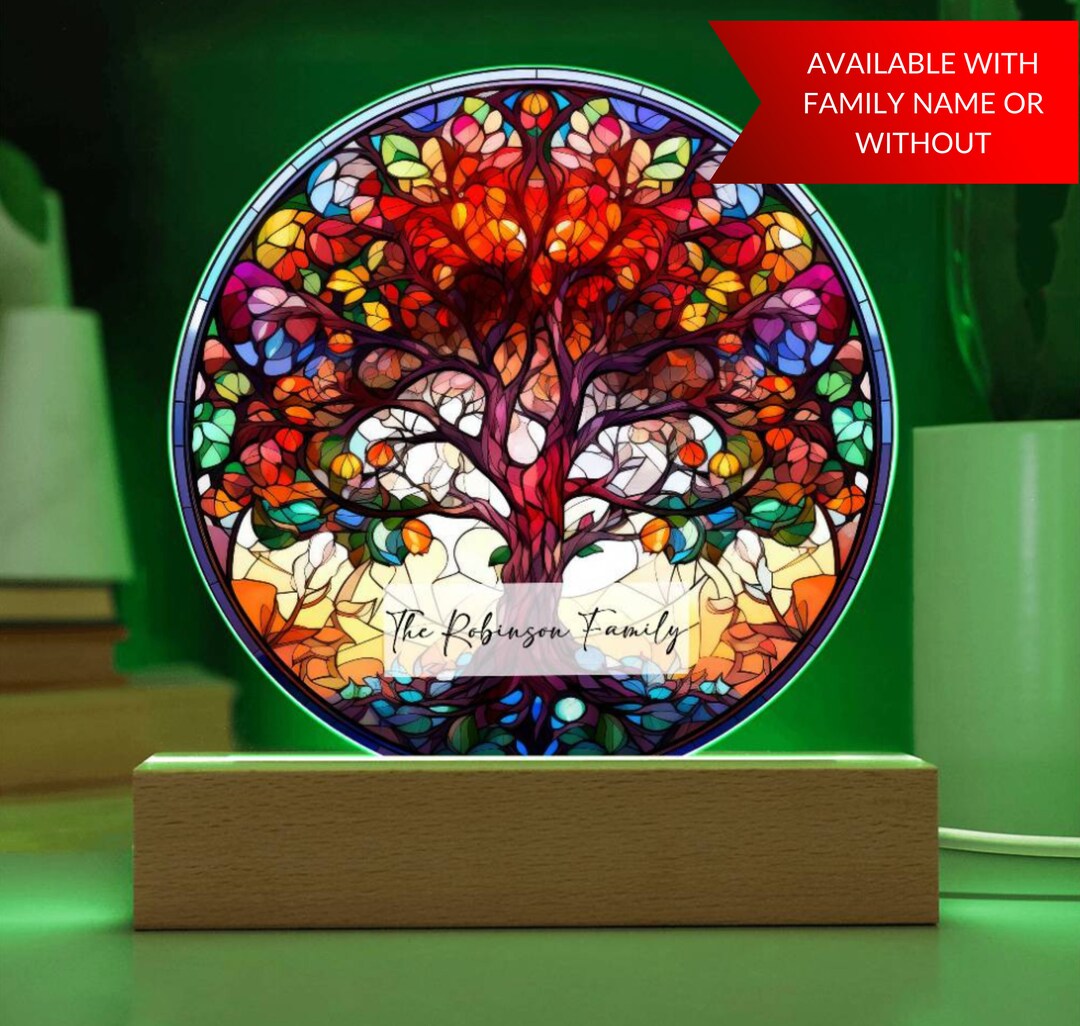 Stained Glass Style Tree of Life Plaque Stained Glass - Etsy