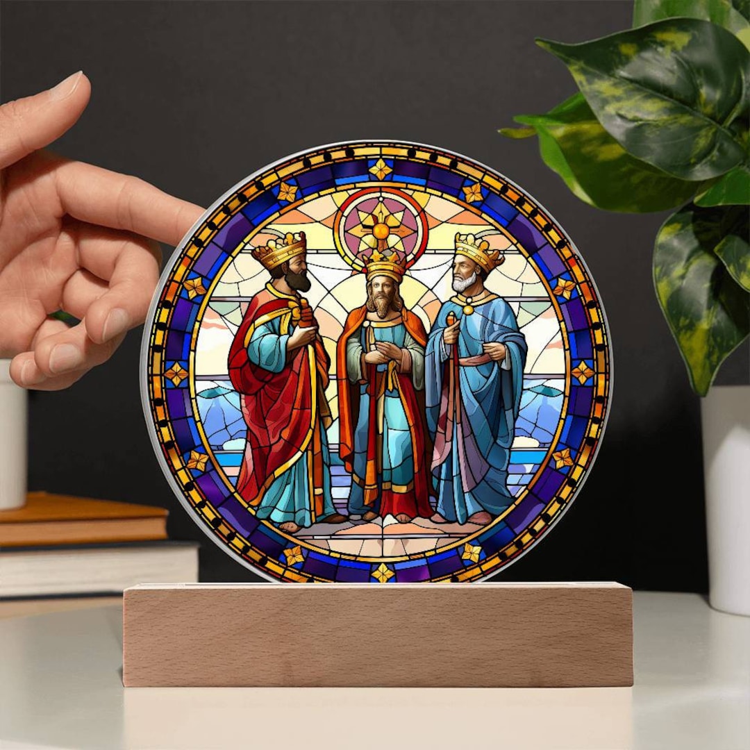Three Kings Acrylic Circle Plaque | Gift for Her, Tres Reyes Magos ...