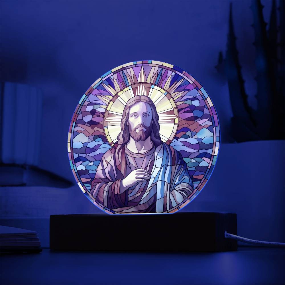 Jesus Christ Stained Glass Style Plaque Catholic Christian - Etsy