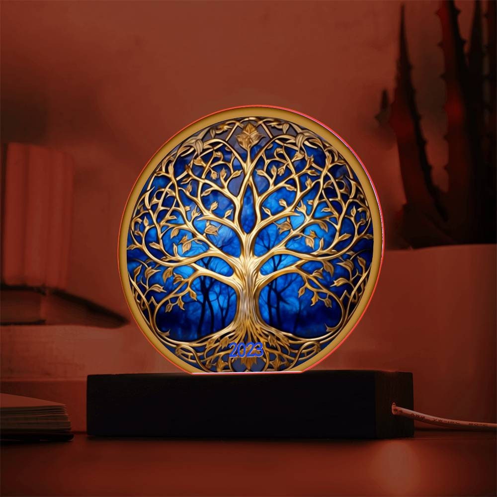 Stained Glass Style Tree of Life Plaque Stained Glass Pattern, Faux ...
