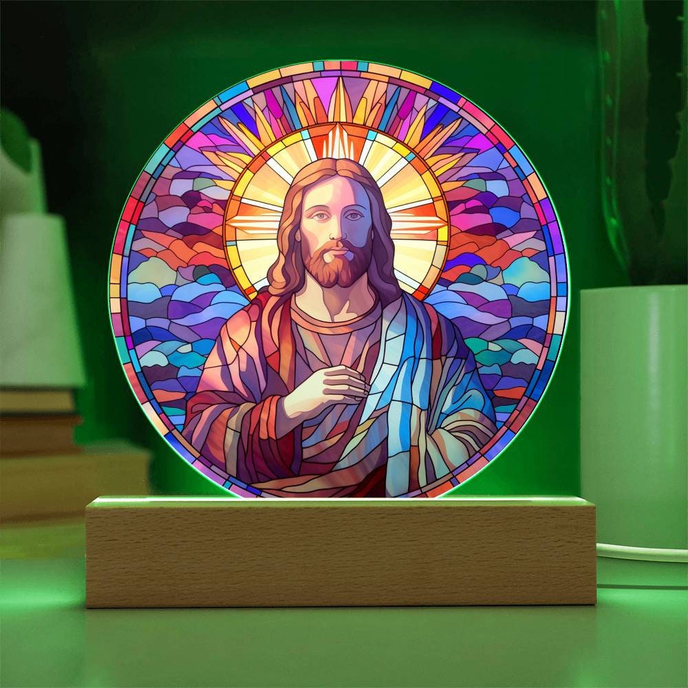 Jesus Christ Stained Glass Style Plaque Catholic Christian - Etsy