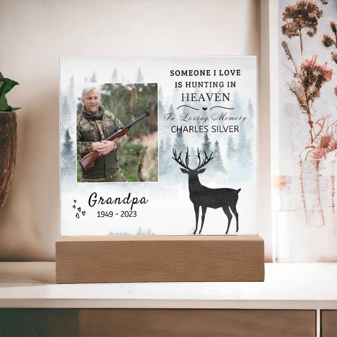 Grandpa Hunting in Heaven Plaque | Until We Meet Again, Sorry for Your ...